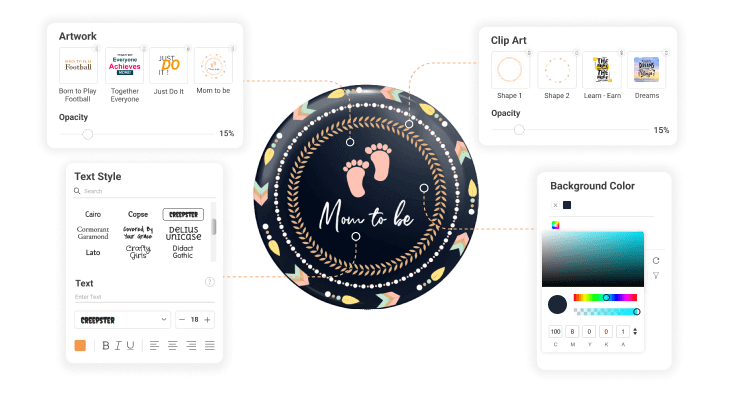 Button Design Software, Web2Print Pinback Button Designer