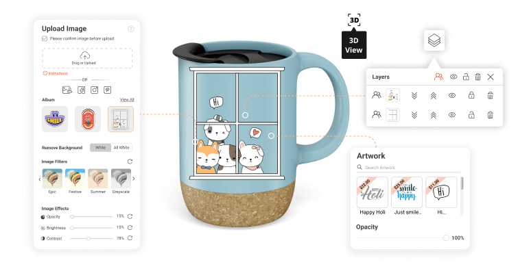 Mug Designer Software | Web2Print Mug Design Tool